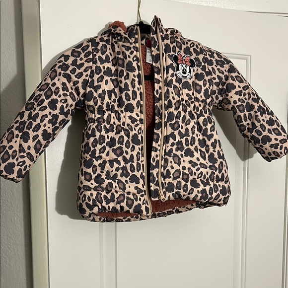 Disney | Jackets & Coats | Disney Leopard Print Kids Puffer Jacket ...